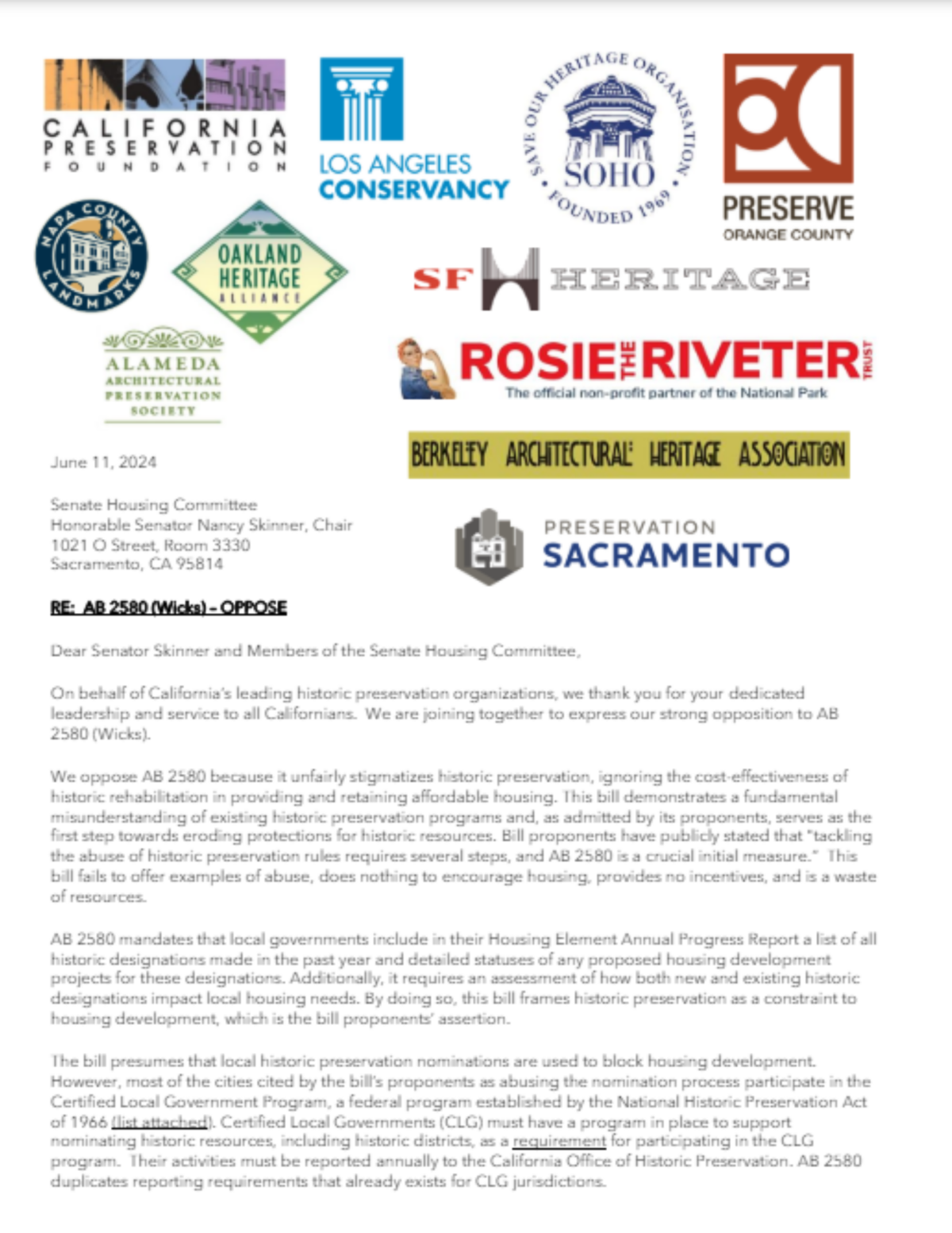 Assembly Bill 2580 - LA Conservancy